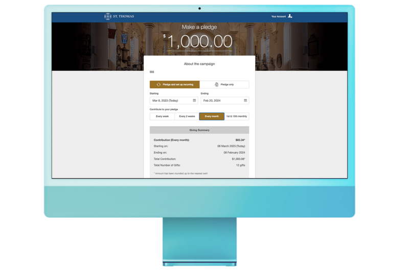 Catholic Church Pledge Tracking Software | Pushpay